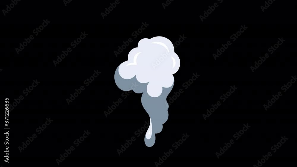 Comic Smoke Fx animation rising up in 2d cartoon posterized effect ...