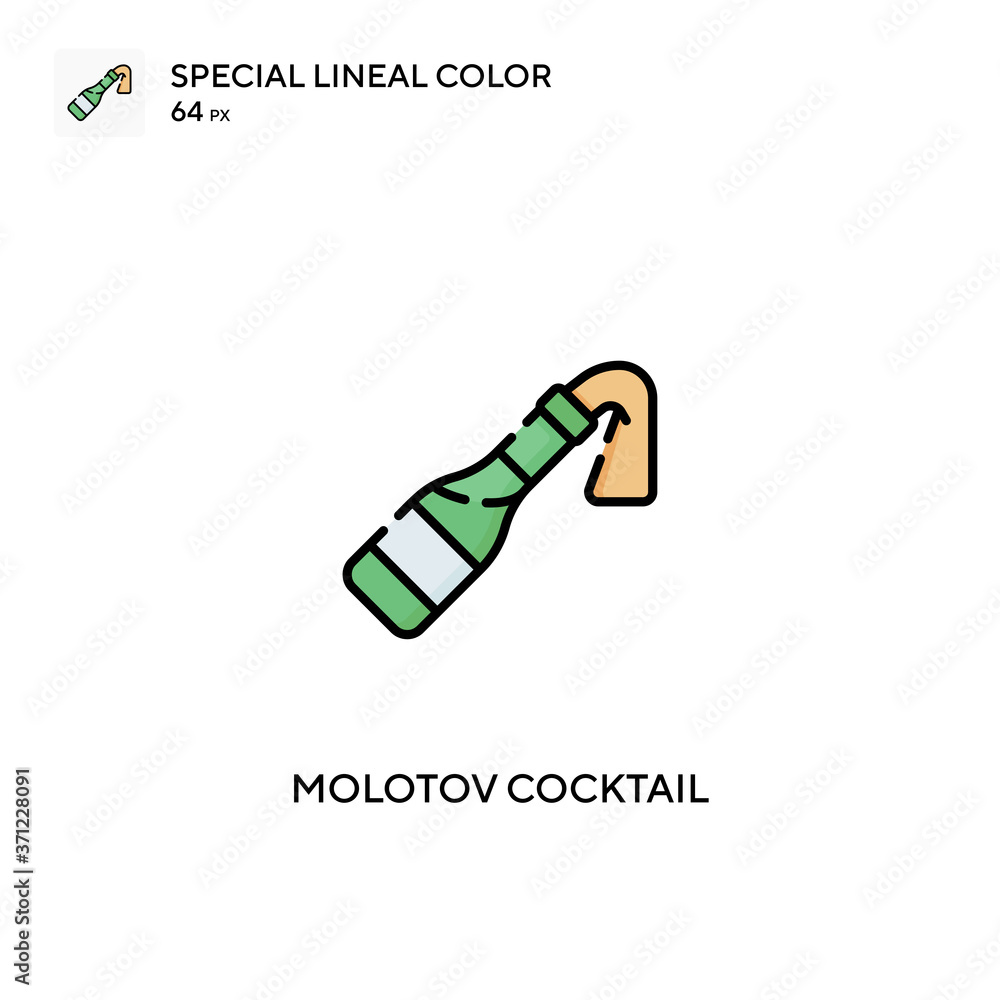 Molotov cocktail Simple vector icon. Molotov cocktail icons for your ...