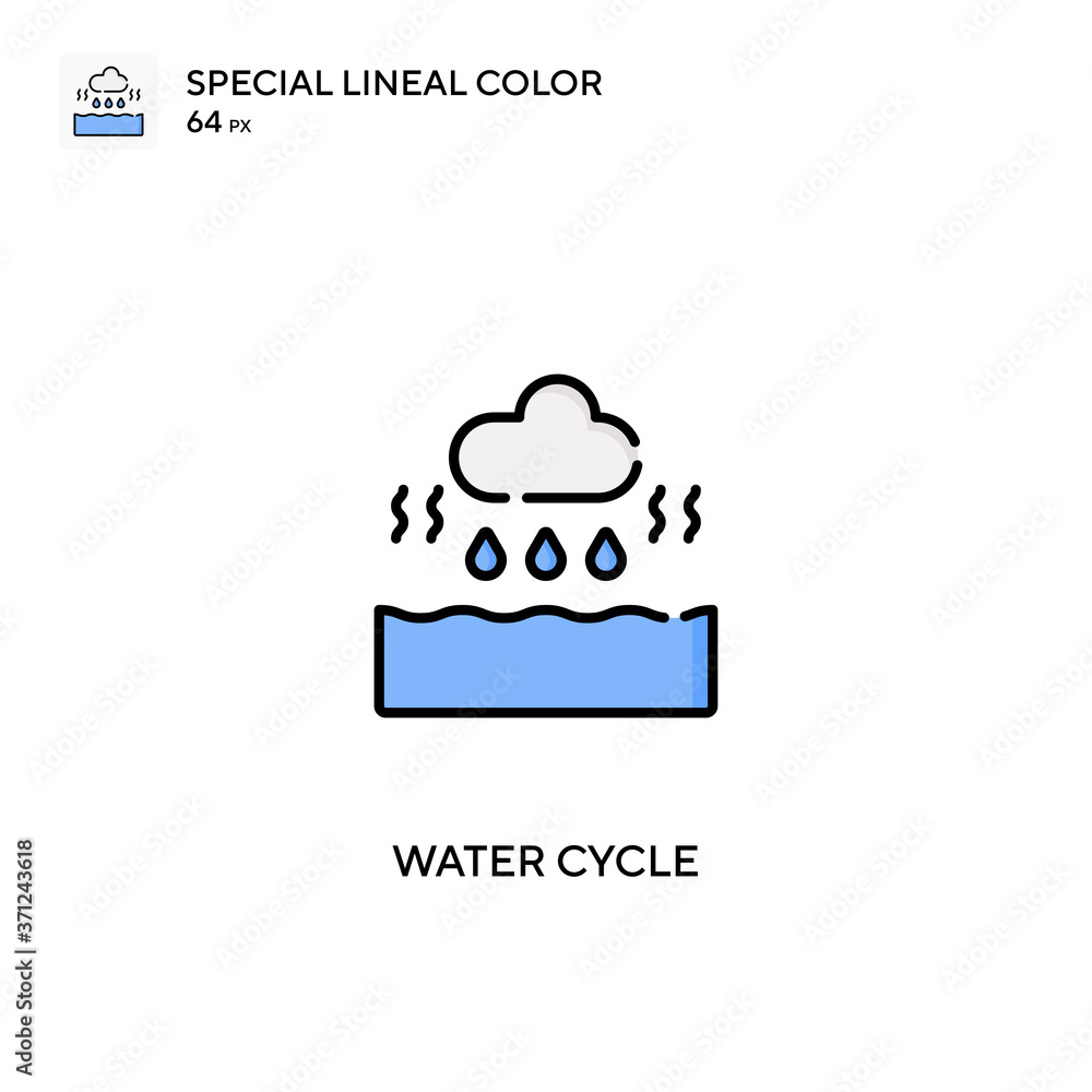 Water cycle Simple vector icon. Water cycle icons for your business ...