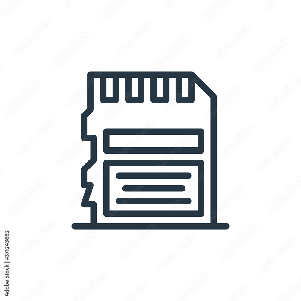 sd card icon vector from hardware network concept. Thin line ...