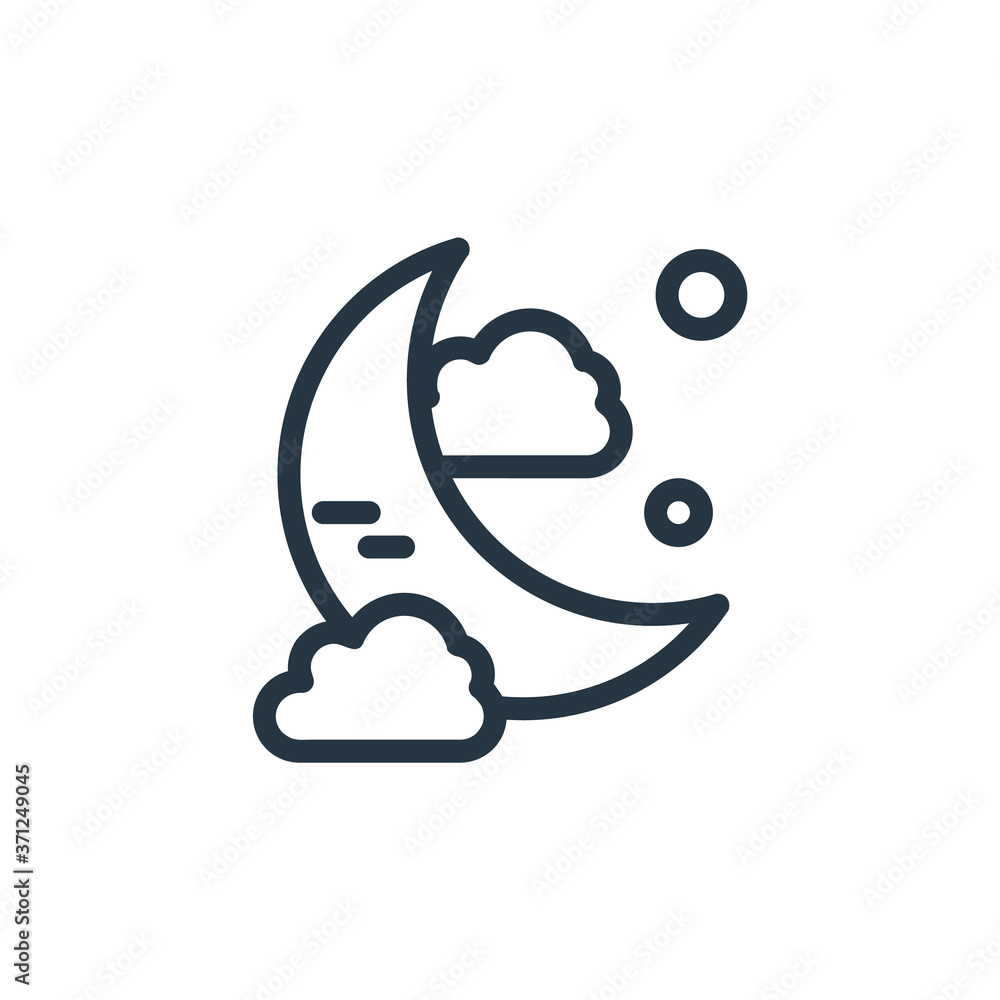 midnight icon vector from halloween concept. Thin line illustration of ...