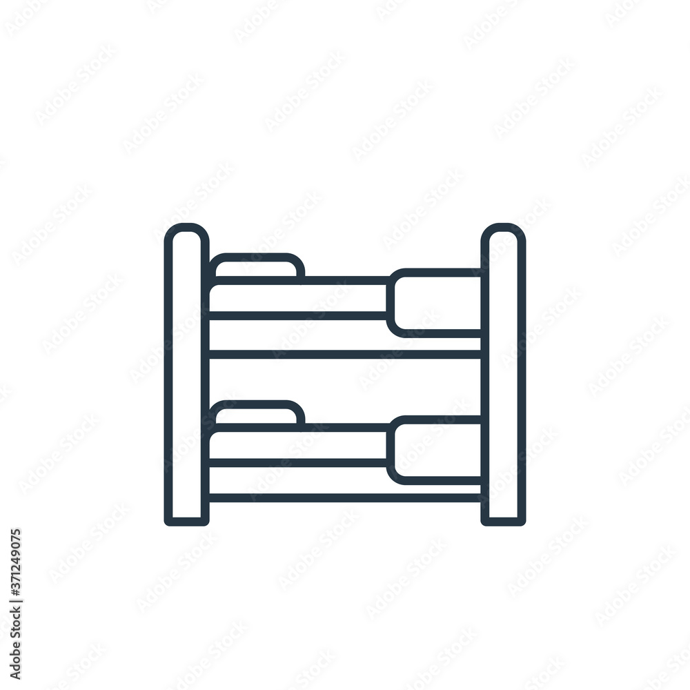 bunk bed icon vector from furniture decoration concept. Thin line ...
