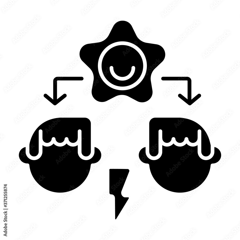 Conflict resolution black glyph icon. Communication skills, problem ...