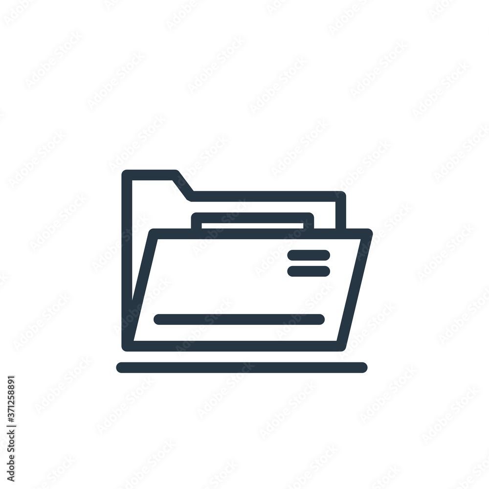 folder icon vector from office concept. Thin line illustration of folder editable stroke. folder ...
