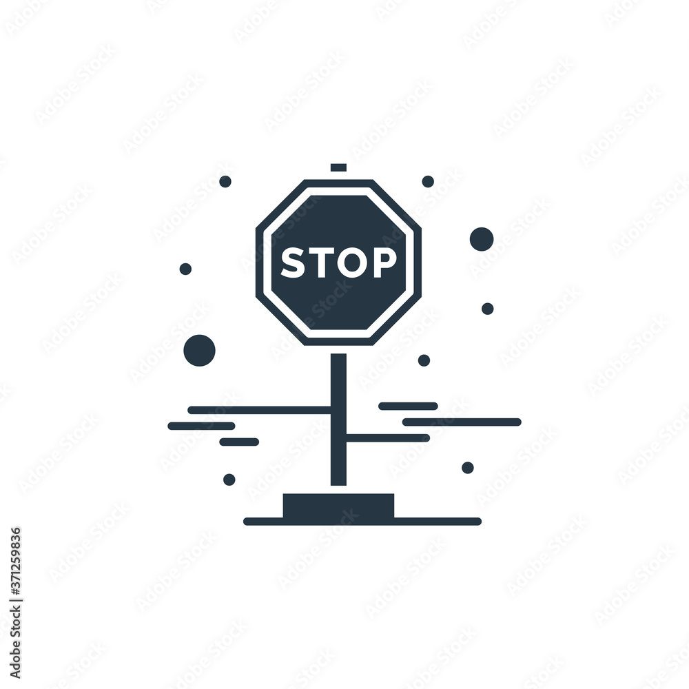 stop sign icon vector from city elements concept. Thin line ...