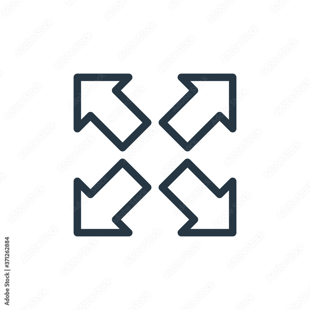 maximize icon vector from arrow concept. Thin line illustration of ...