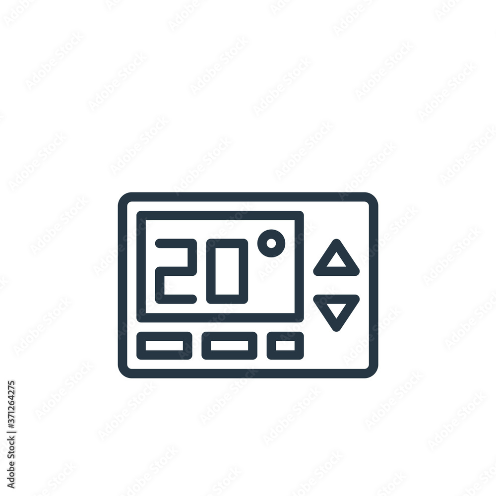 thermostat icon vector from smart home concept. Thin line illustration ...