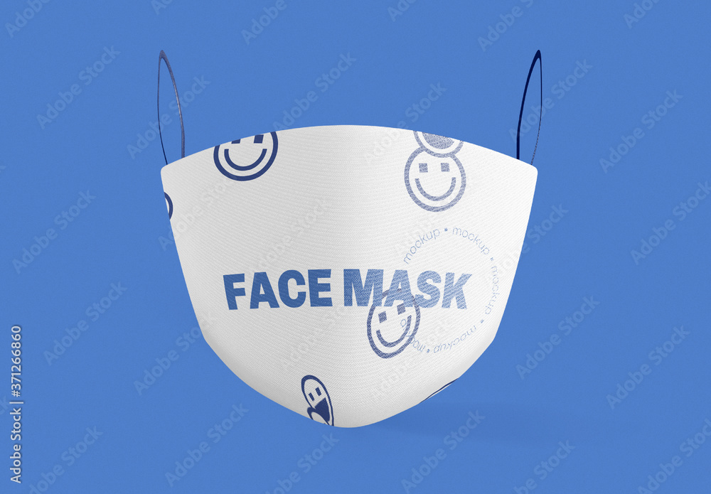 Front View of Face Mask Mockup Stock Template | Adobe Stock