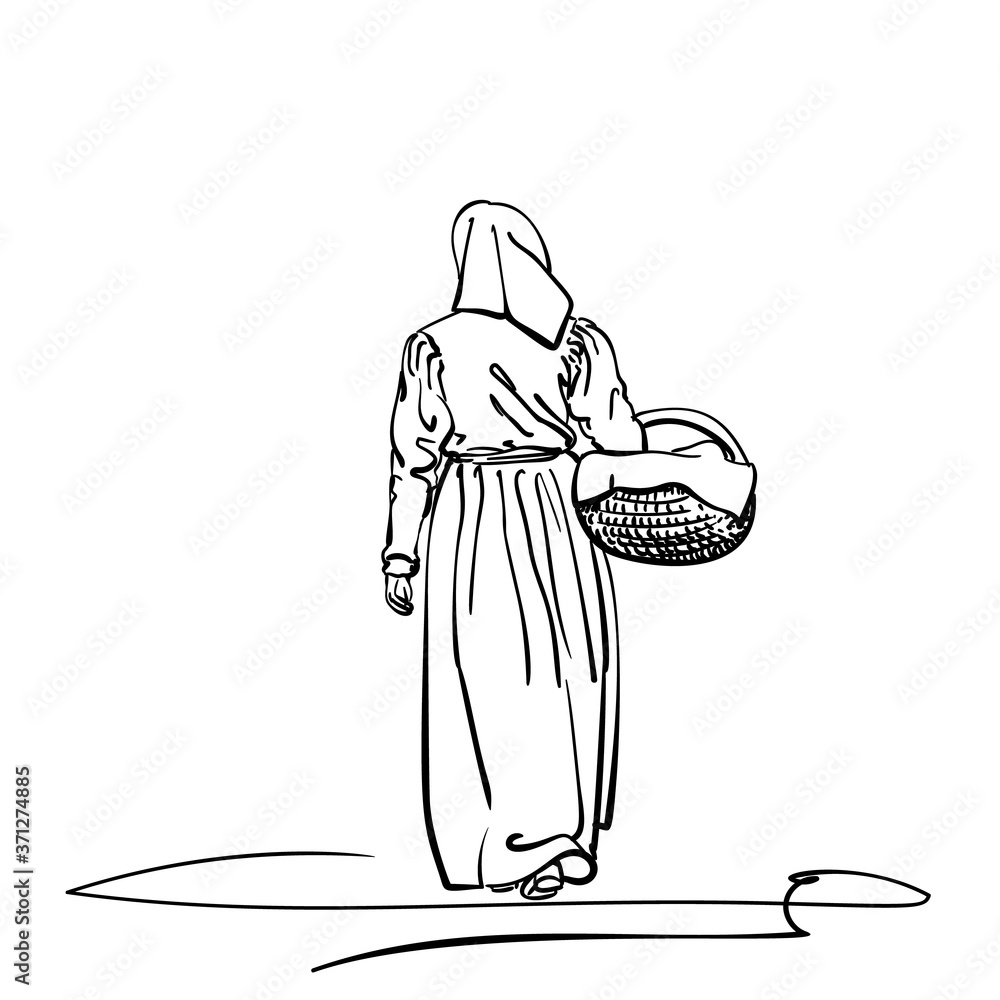 Girl Walking Away Drawing