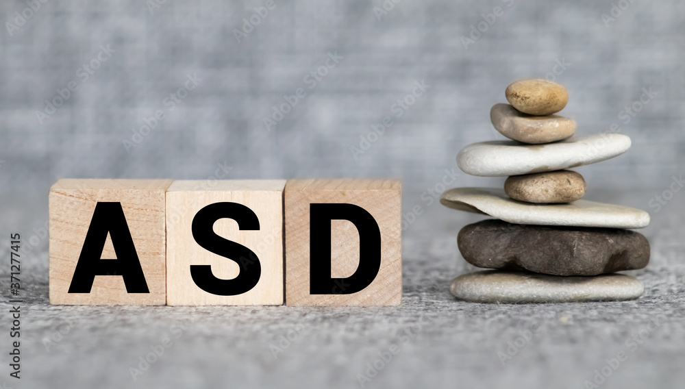 Autism Spectrum Disorder ASD vertical blocks Stock Photo | Adobe Stock
