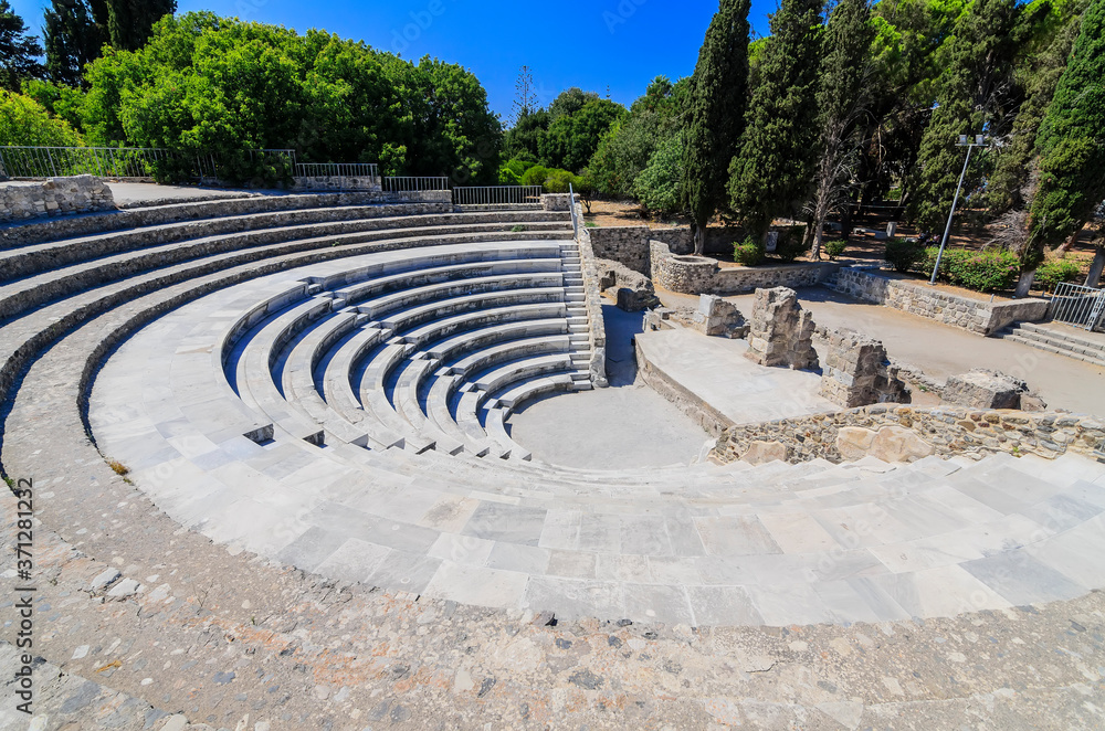 Roman Odeon of Kos.Open-air Roman theater, built in the 2nd century ...