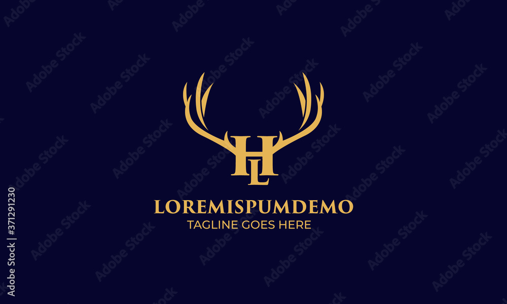 initial H and L latter with Head vector logo design wild animal with ...