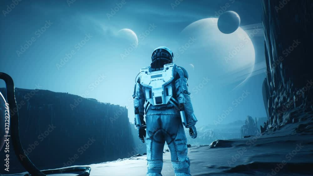 The explorer-astronaut is delighted to have arrived on a beautiful new ...