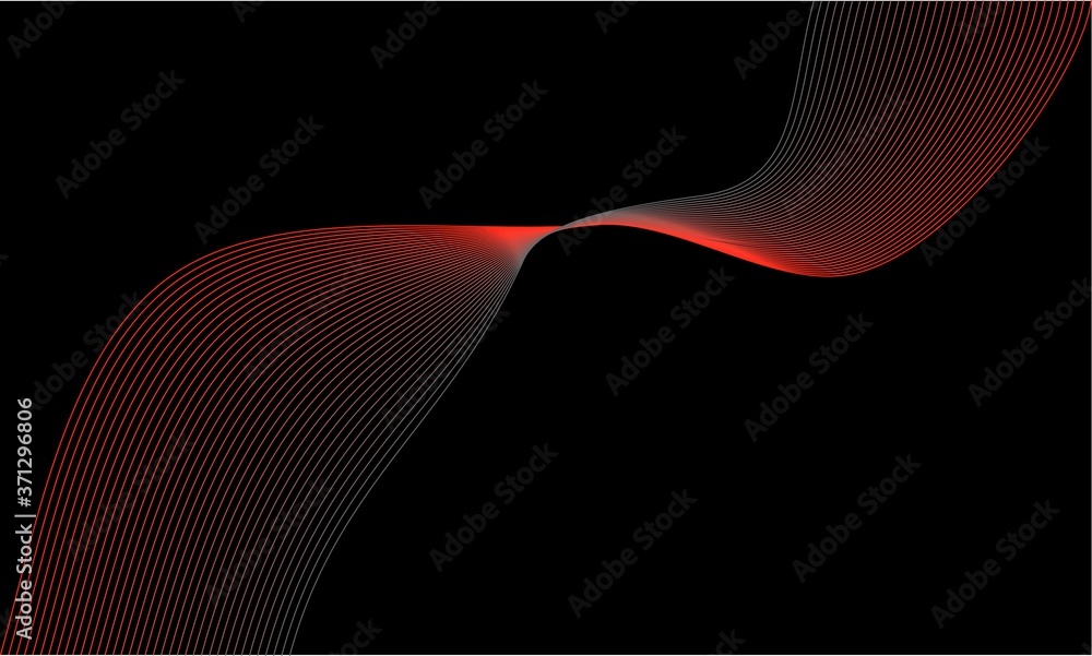 Vector design elements with wave of many red lines for card and ...