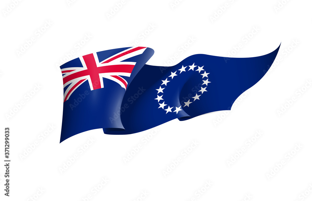 Cook island flag state symbol isolated on background national banner ...