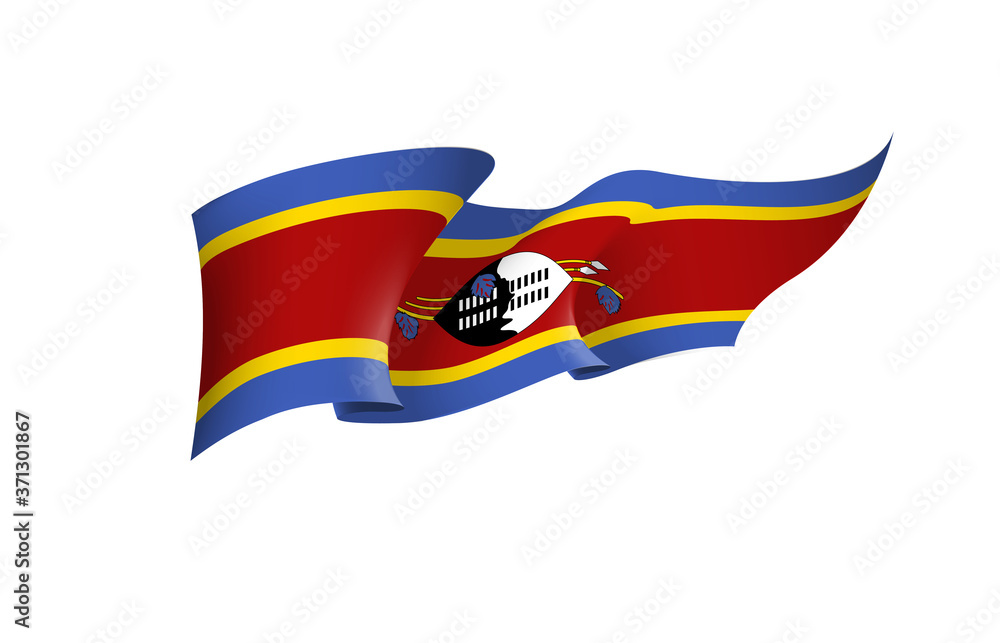 Swaziland flag state symbol isolated on background national banner ...