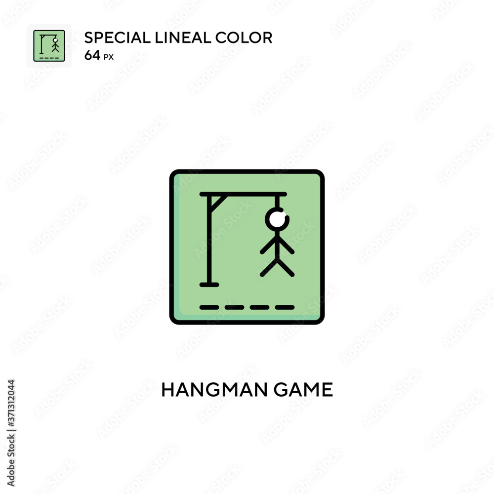 Hangman game special lineal color vector icon. Hangman game icons for ...