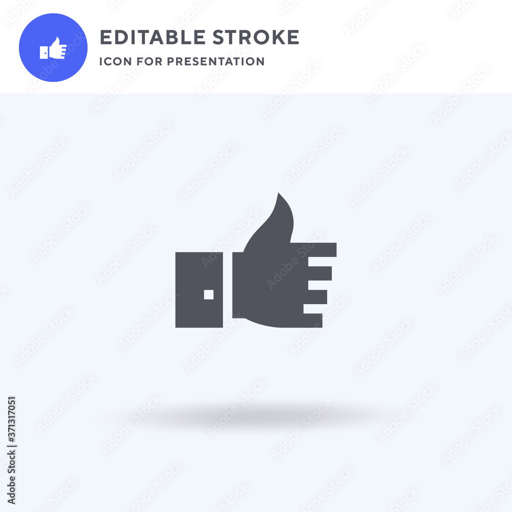 Thumbs Up icon vector, filled flat sign, solid pictogram isolated on ...