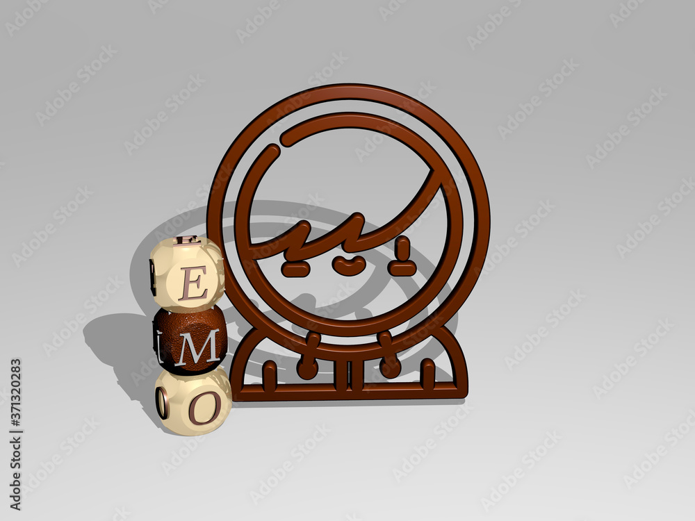 3D illustration of emo graphics and text around the icon made by ...