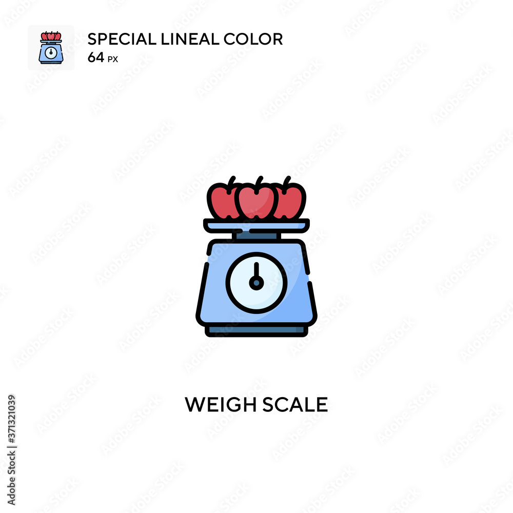 Weigh scale special lineal color vector icon. Weigh scale icons for ...
