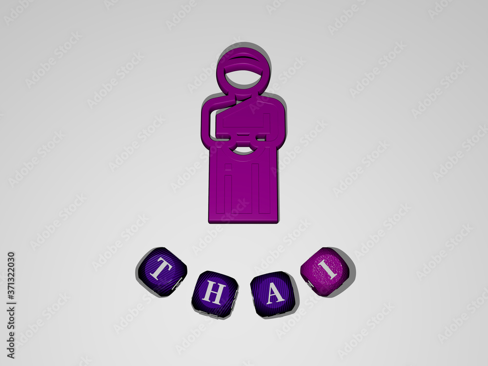 thai text around the 3D icon - 3D illustration for asian and thailand ...