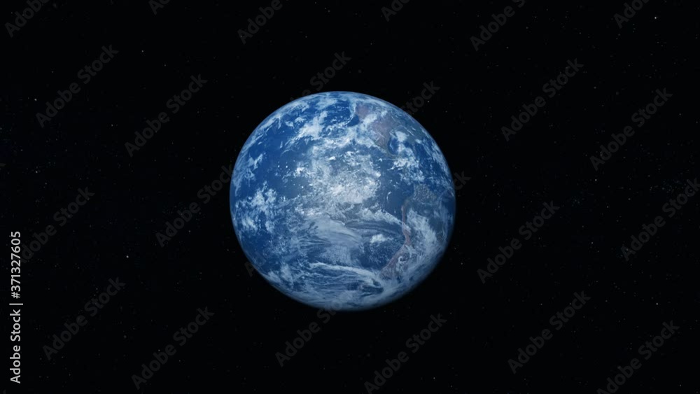360 degree rotation of 3D earth. Planet earth from space. Clip contains ...