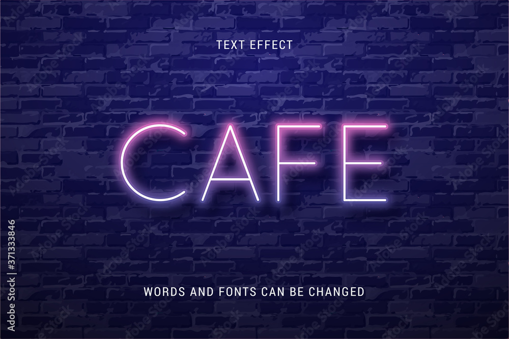 Shiny text effect 100% editable isolated on brick background vector ...