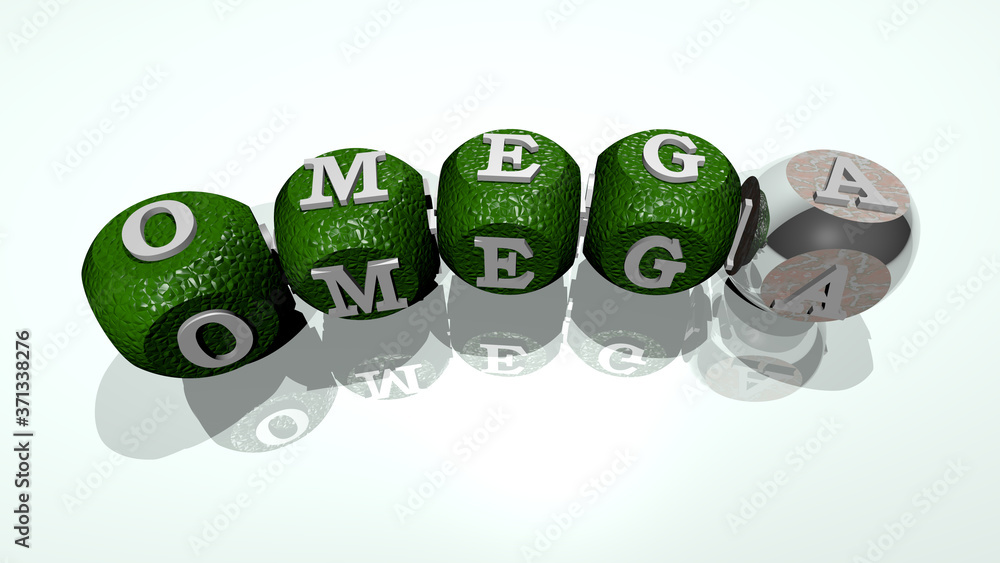 OMEGA combined by dice letters and color crossing for the related ...