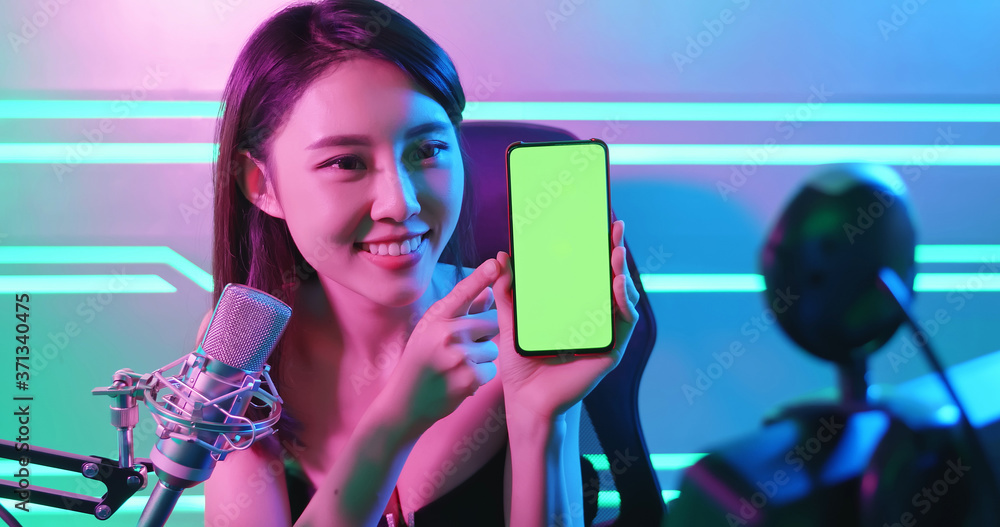 asian girl have live stream Stock Photo | Adobe Stock