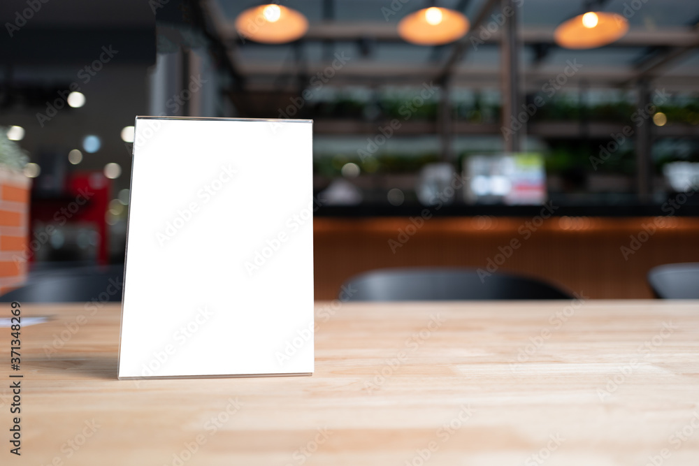 Stand Mock up Menu frame tent card blurred background design key visual ...