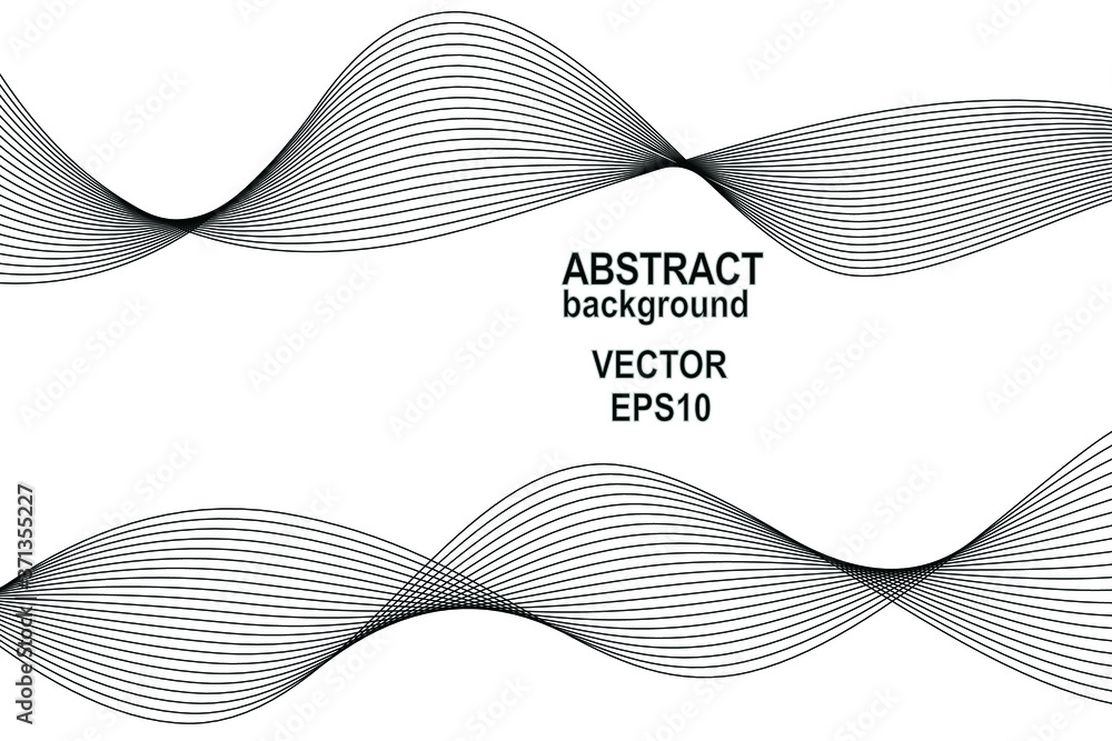 Abstract spectrum wave on the black background. Artistic hi-tech layout ...