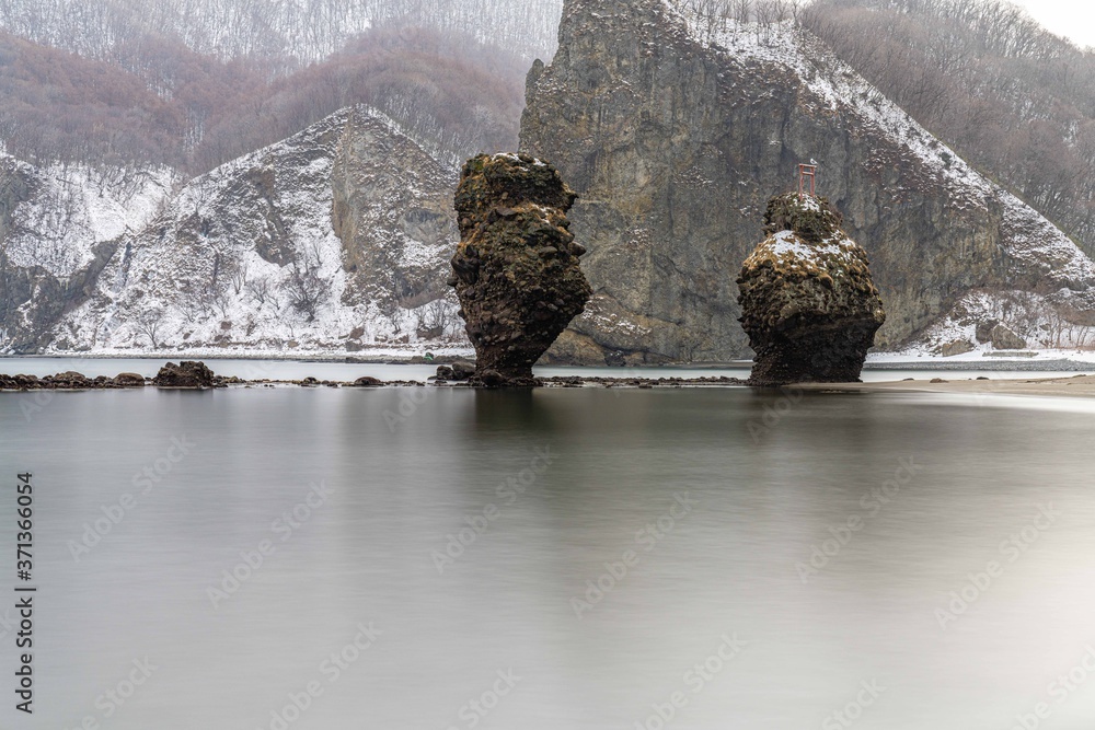 Ebisu Iwa - Famous Japanese structure on top of a large rock Stock ...