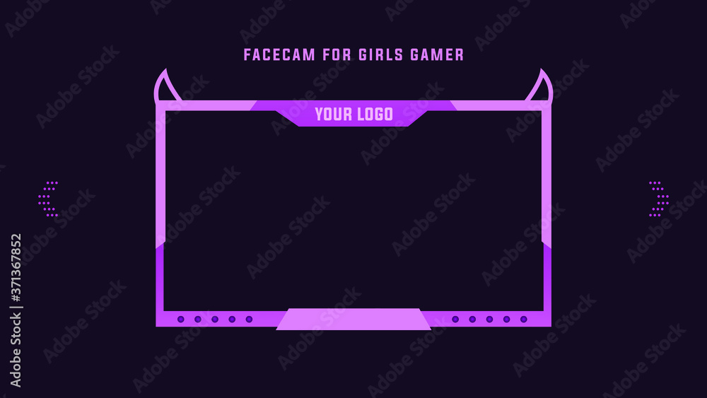 Pink Facecam for Girl Gamers, Streamer Vector Illustration Stock Vector ...