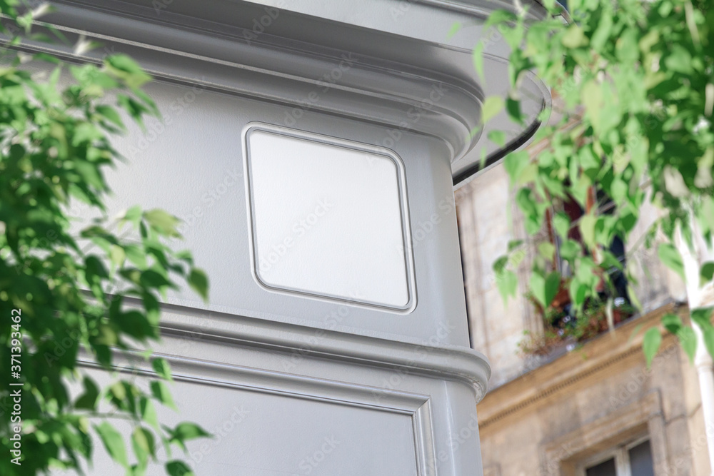 Storefront on a shop corner Mockup. Empty store brand signboard frame ...