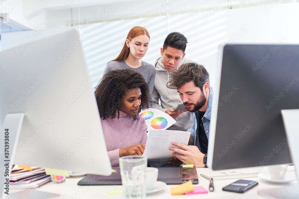 Web developer team in an internet agency Stock Photo | Adobe Stock