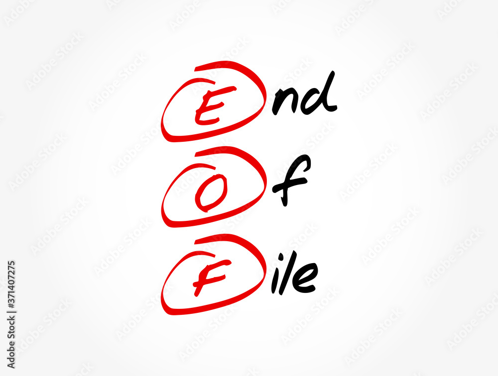 Eof End Of File Acronym Technology Concept Background Stock Vector Adobe Stock