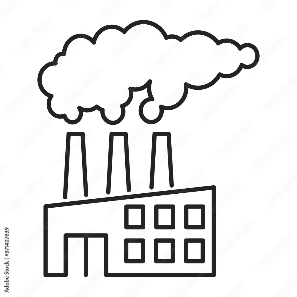 Air pollution black line icon. Eco problems. Isolated vector element ...
