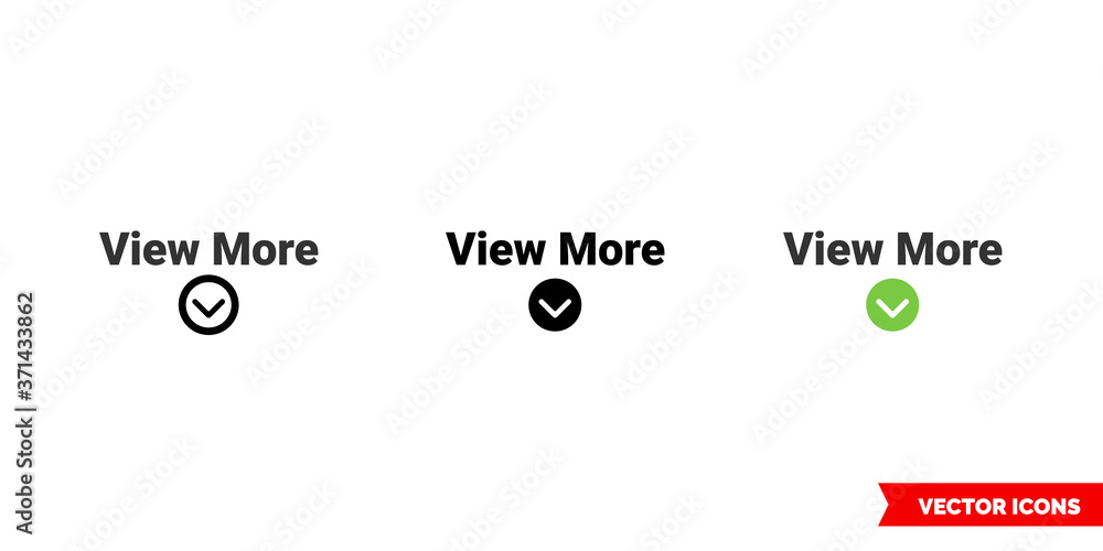 View more icon of 3 types color, black and white, outline. Isolated ...