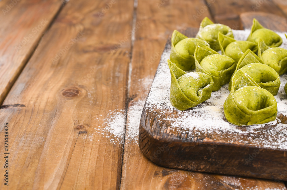 Tortellini e tortelloni typical dishes emilia italy. Food background ...