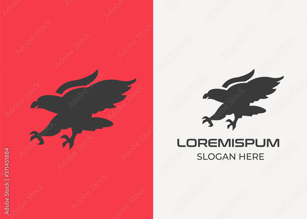 Eagle with shield. Typographic labels, stickers, logos and badges. Flat ...