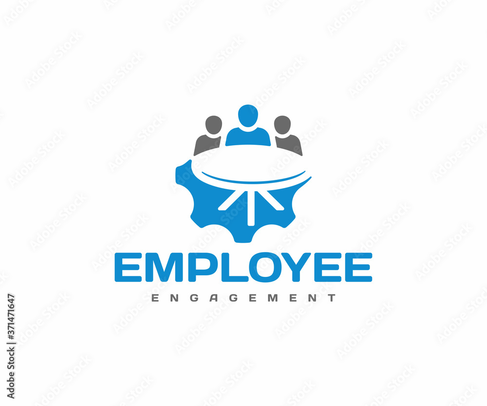 Employee engagement logo design. Business team meeting vector design ...