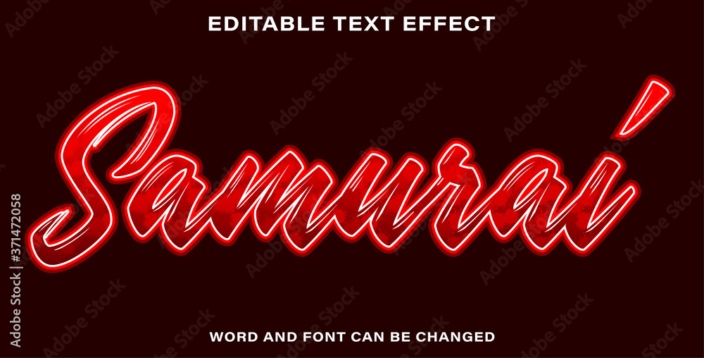 Text effect style samurai Stock Vector | Adobe Stock