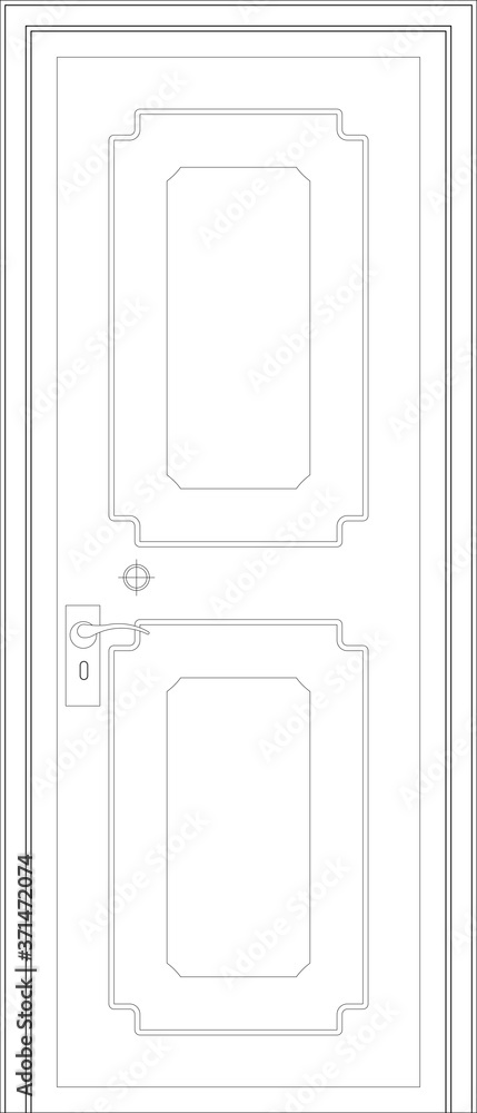 An Image of timber decorative door leaves in 2D Architectural CAD ...