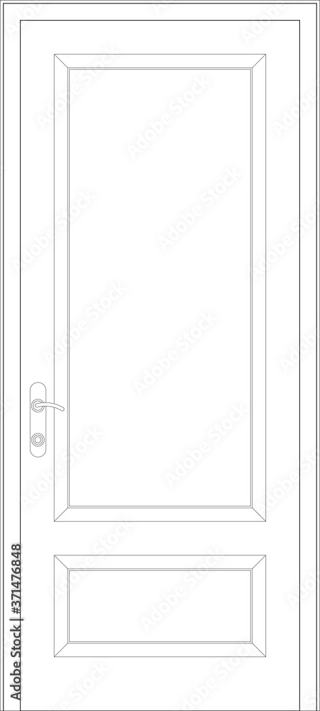 An Image of timber decorative door leaves in 2D Architectural CAD ...