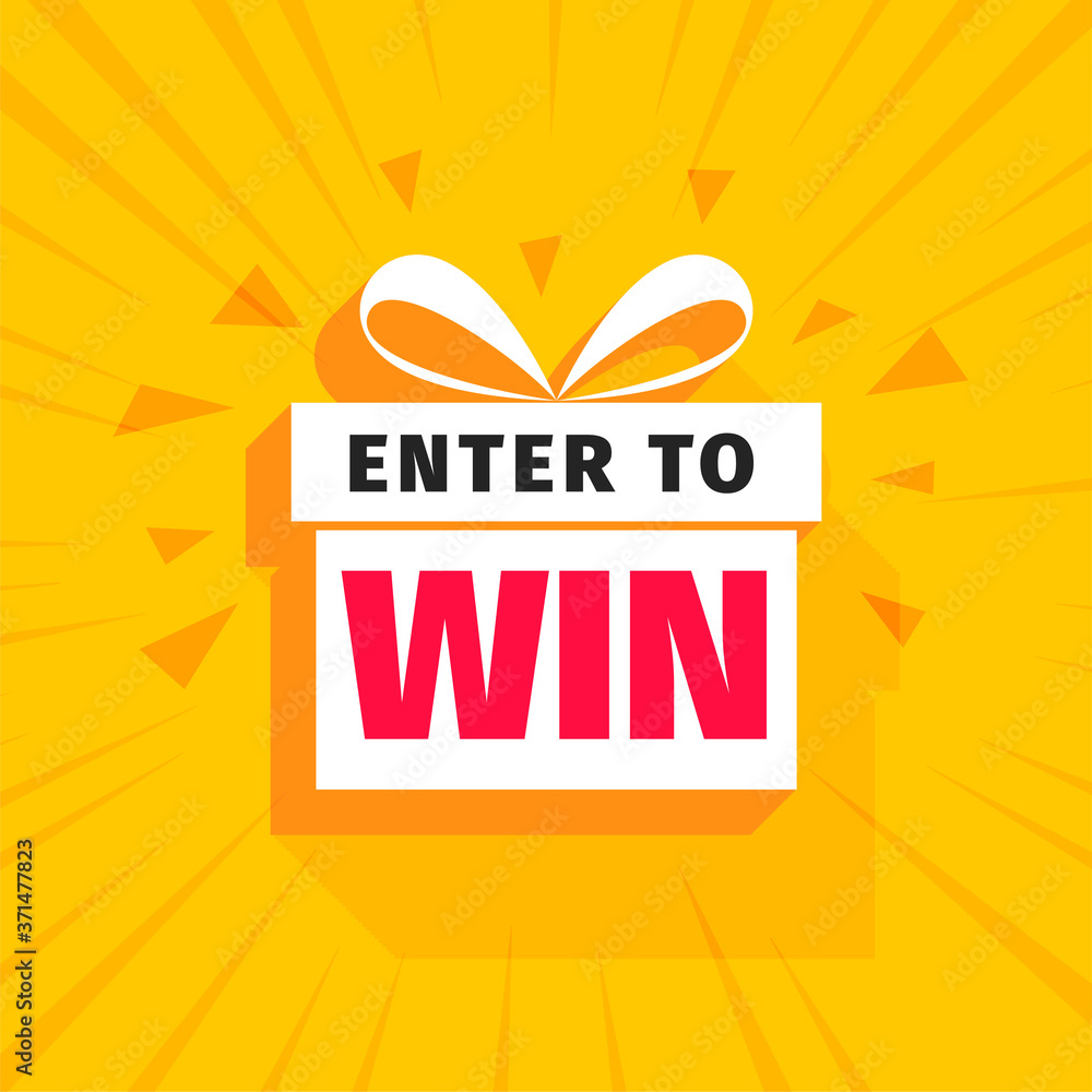 enter to win background with gift box design Stock Vector | Adobe Stock