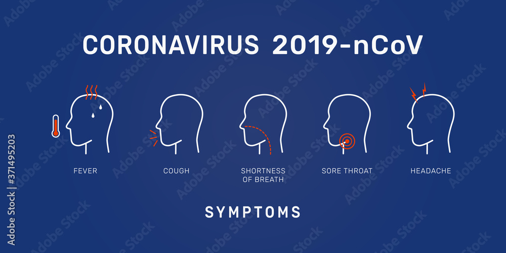 Coronavirus 2019-nCoV symptoms vector infographic illustration. Corona ...