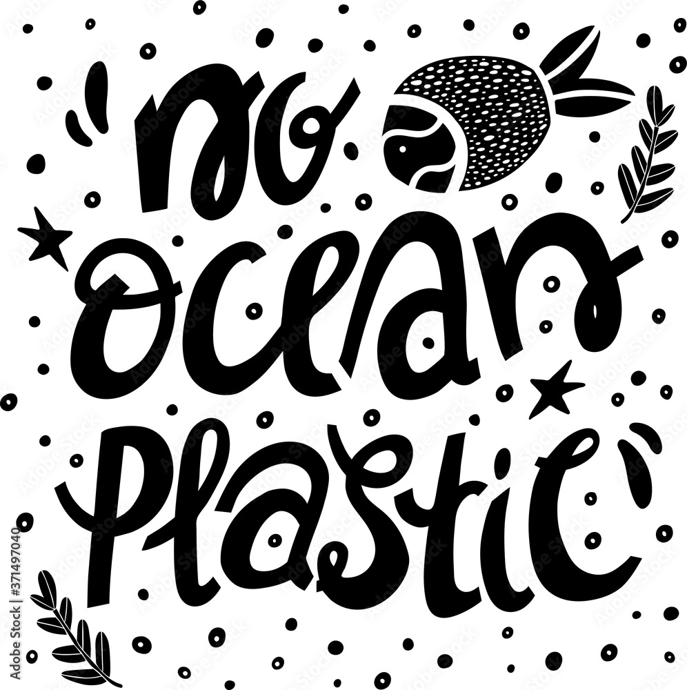 Ecological poster. Vector illustration hand lettering with seal - no ...