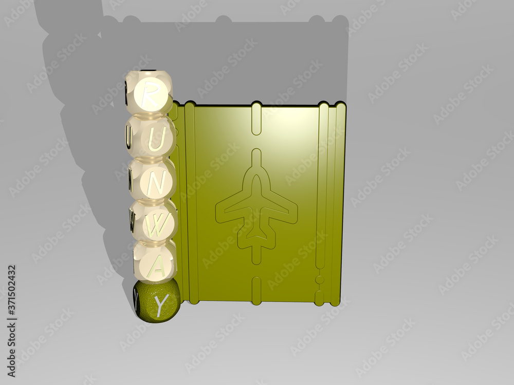 3D illustration of RUNWAY graphics and text around the icon made by ...