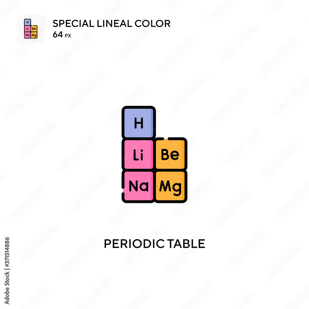 Periodic table Special lineal color vector icon. Periodic table icons ...