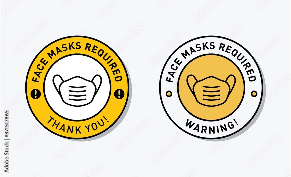 Notice Face Masks Required Sign, protective measures, Facemask Required ...